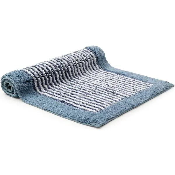 CHRISTY Portobello Stripe Coastal Inspired Bath Rugs - Chalk Blue