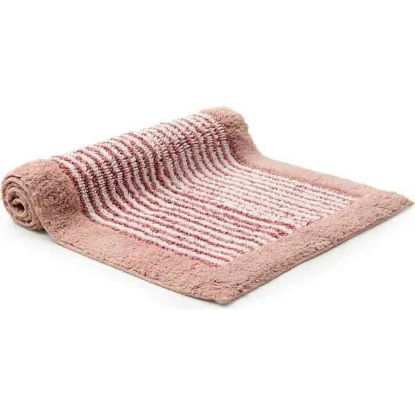 CHRISTY Portobello Stripe Coastal Inspired Bath Rugs - Rose