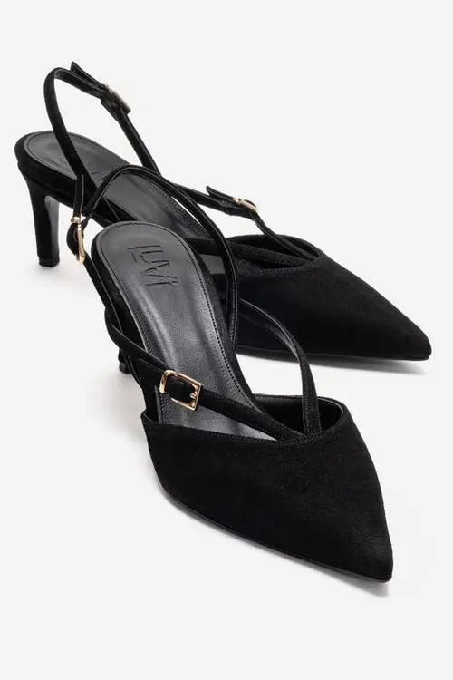 PROLOGUE SHOES Armonia Stiletto Pump - Black Suede