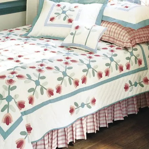 C&F HOME Tulip Garden Quilt Collection - Green