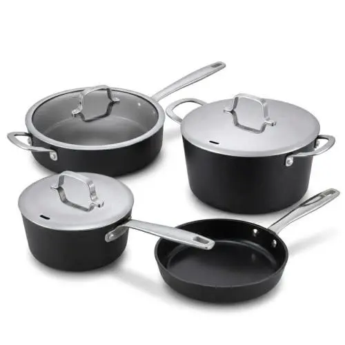 ALVA Maestro 7-piece Ceramic Nonstick Cookware Setinduction & Oven Safe - Black