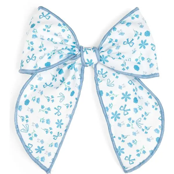 SWEET WINK Sky Floral Bow Clip - Blue