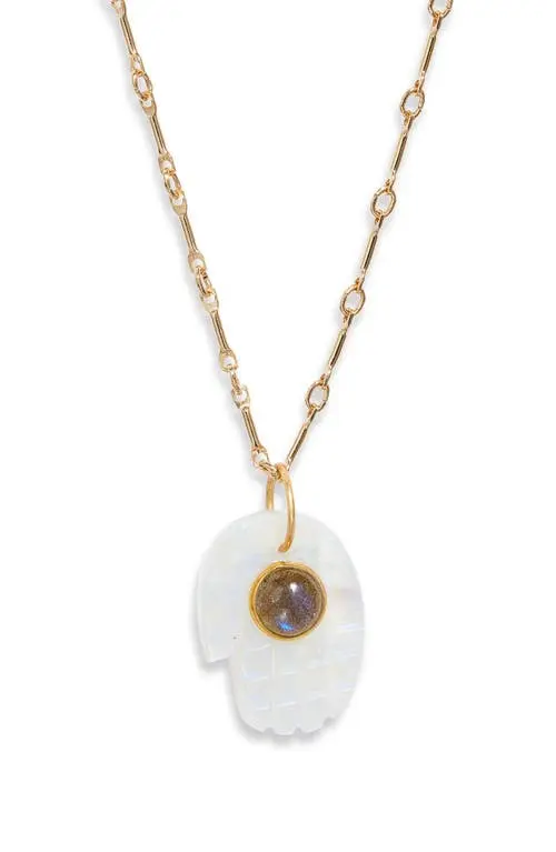 CHILD OF WILD Luminous Hamsa Pendant Necklace - Gold