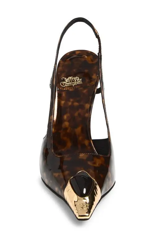Jeffrey Campbell Sorcerer Pointed Toe Slingback Pumps - Tortoise Combo