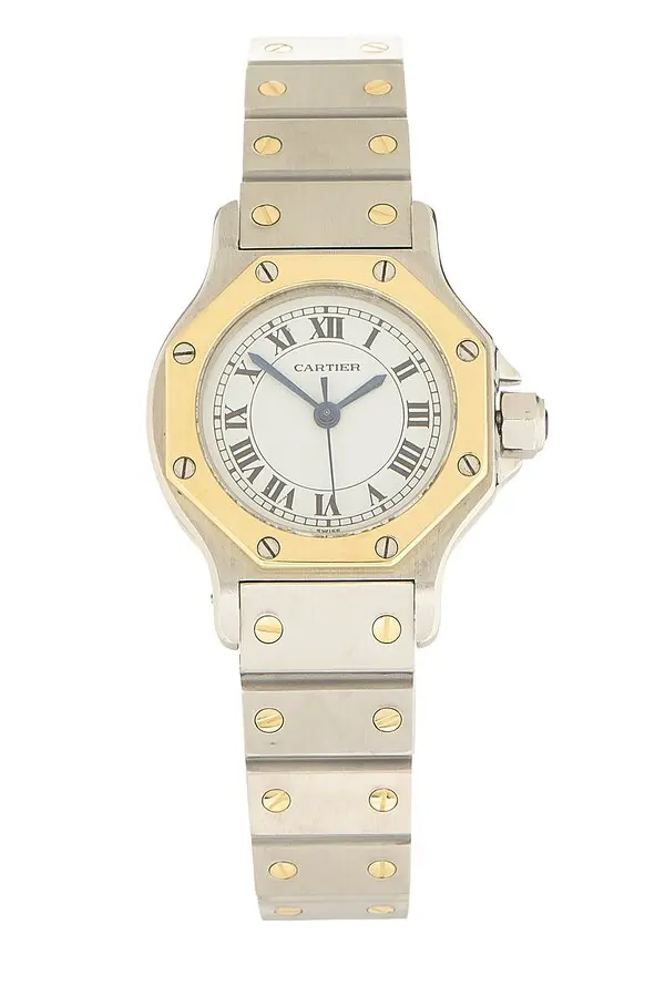CARTIER Two-tone Santos Octagon 24mm - White