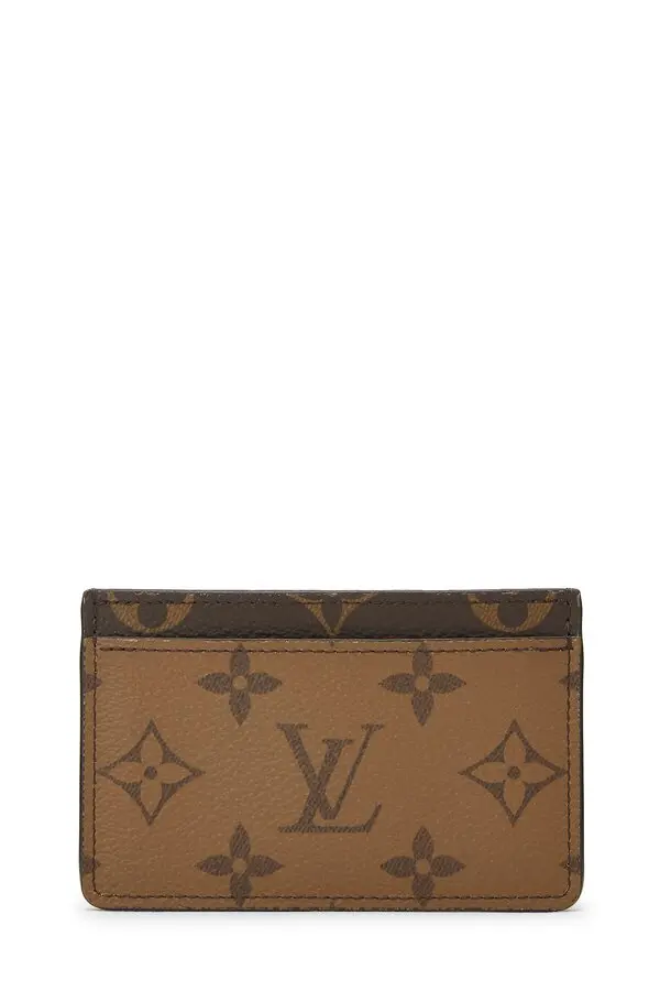 LOUIS VUITTON Monogram Canvas Reversed Porte Cartes Simple