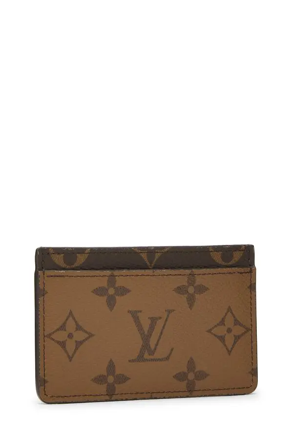 LOUIS VUITTON Monogram Canvas Reversed Porte Cartes Simple