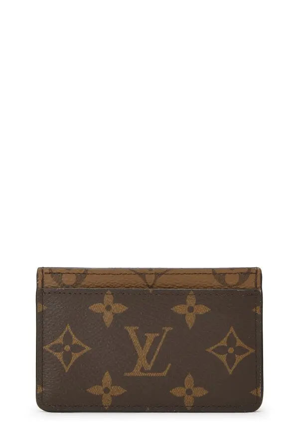 LOUIS VUITTON Monogram Canvas Reversed Porte Cartes Simple