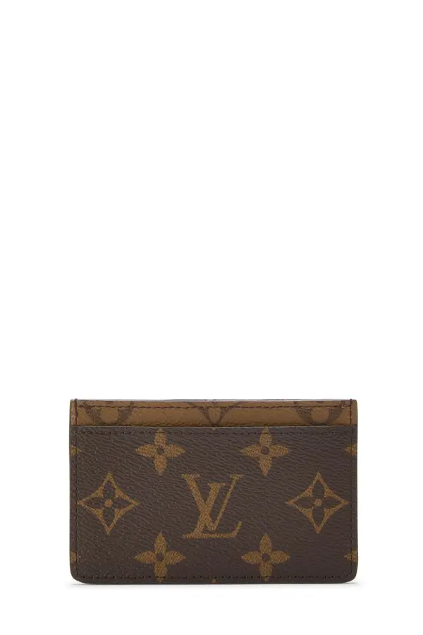 LOUIS VUITTON Monogram Canvas Reversed Porte Cartes Simple