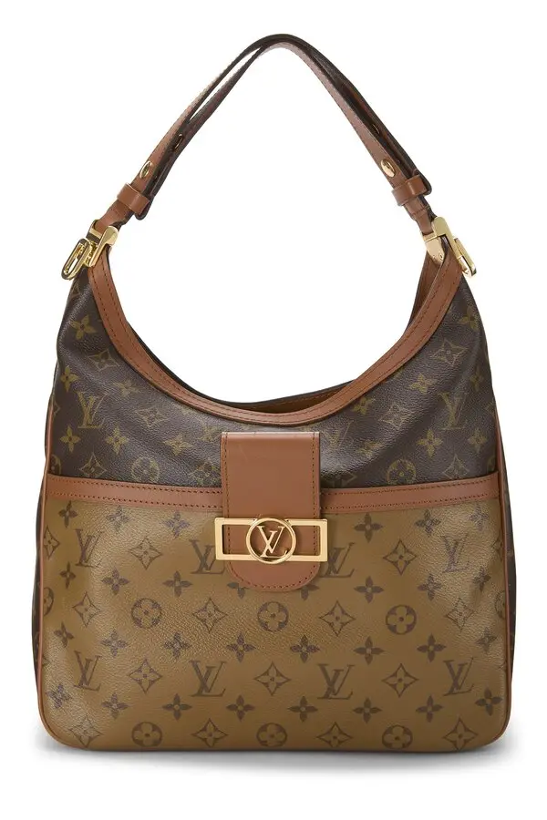 LOUIS VUITTON Monogram Reversed Dauphine Hobo - Brown