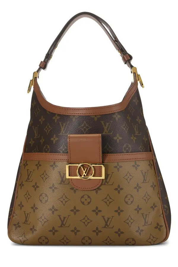 LOUIS VUITTON Monogram Reversed Dauphine Hobo - Brown