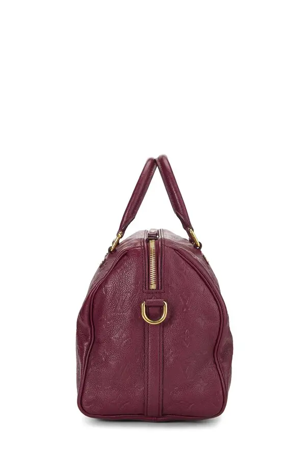 LOUIS VUITTON Aurore Monogram Empreinte Speedy Bandouliere 30 Bag - Burgundy