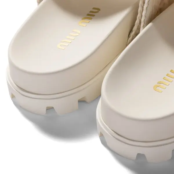 Miu Miu Crochet Sandals - Ivory