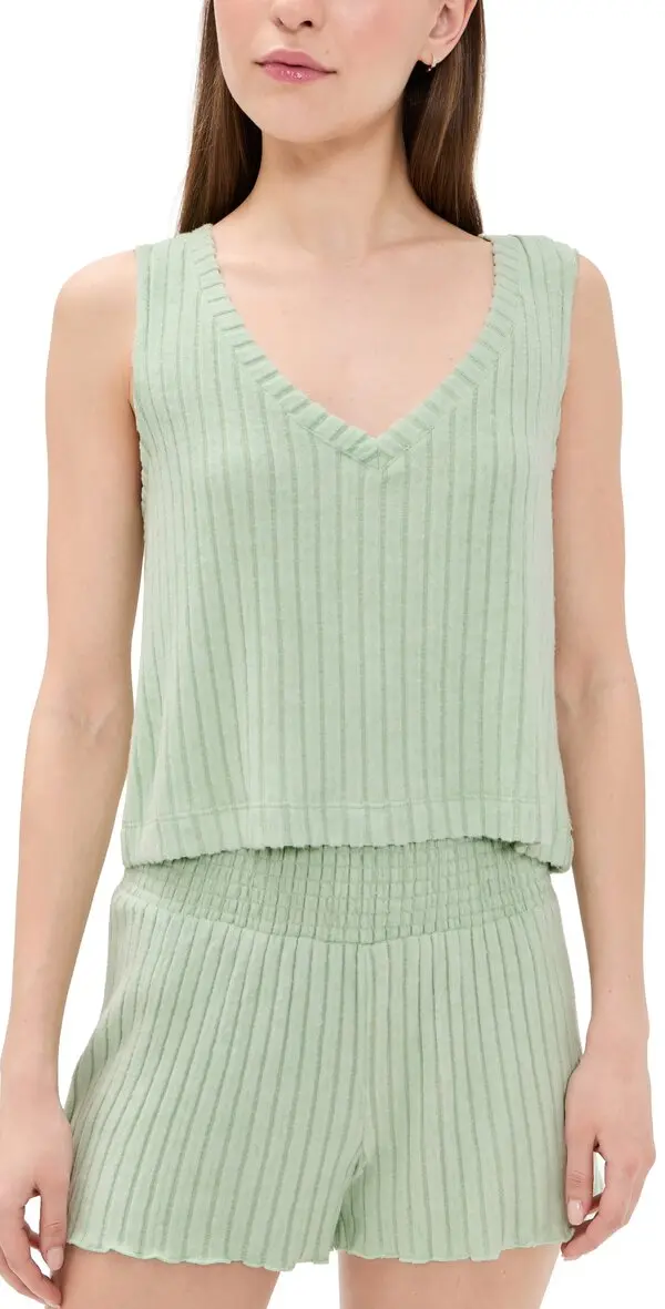 Z Supply V-neck Rib Tank - Sprout