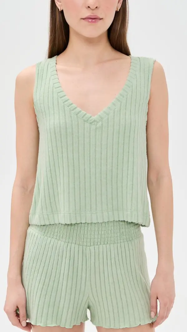 Z Supply V-neck Rib Tank - Sprout