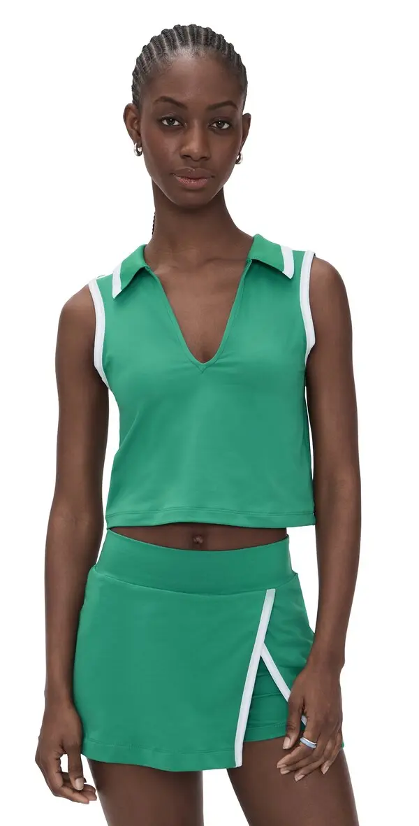 Free People Forehand Polo - Green Glow