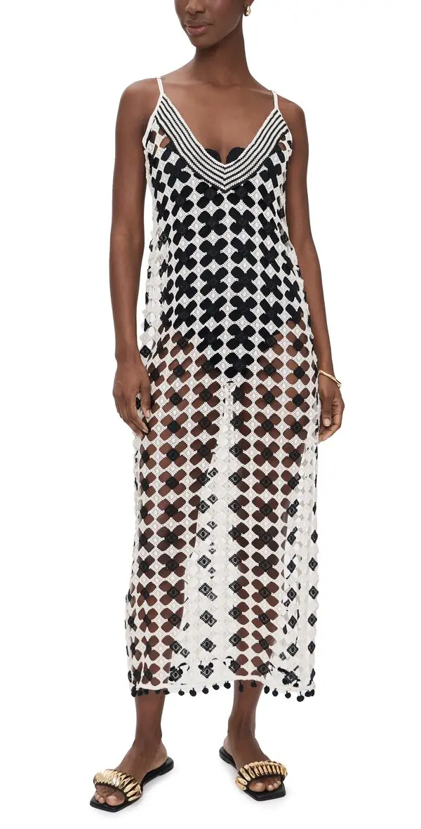 Ramy Brook Cleo Dress - Black/sandstone Crochet