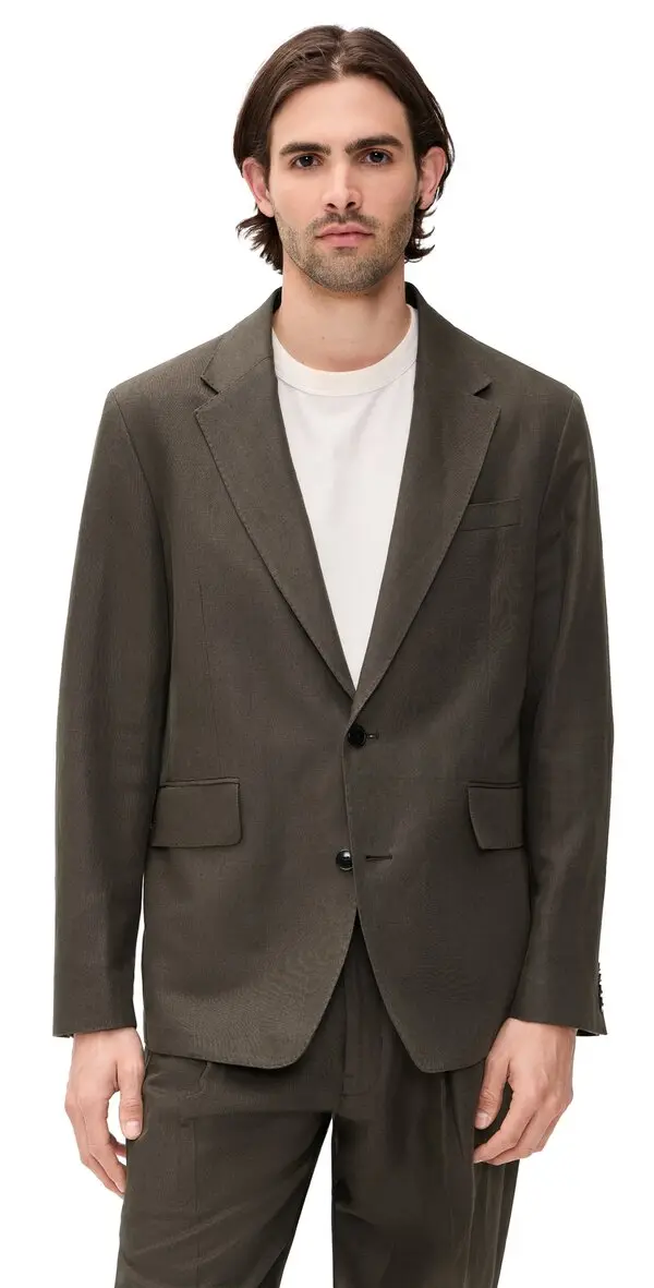 Madewell Cotton Linen Twill Blazer - Dark Brown