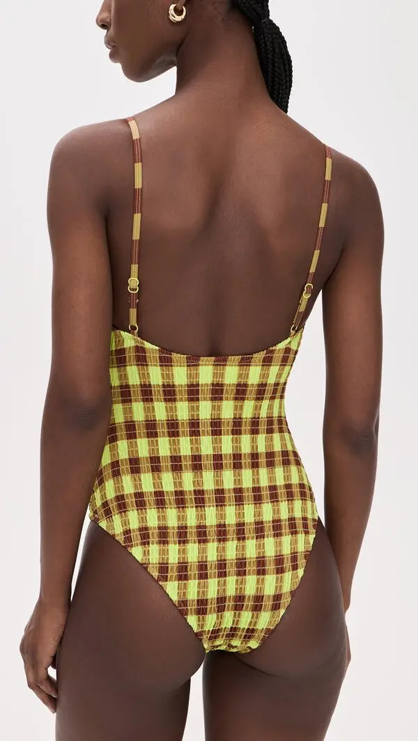DAMSON MADDER Lilibet Checked One-piece Swimsuit