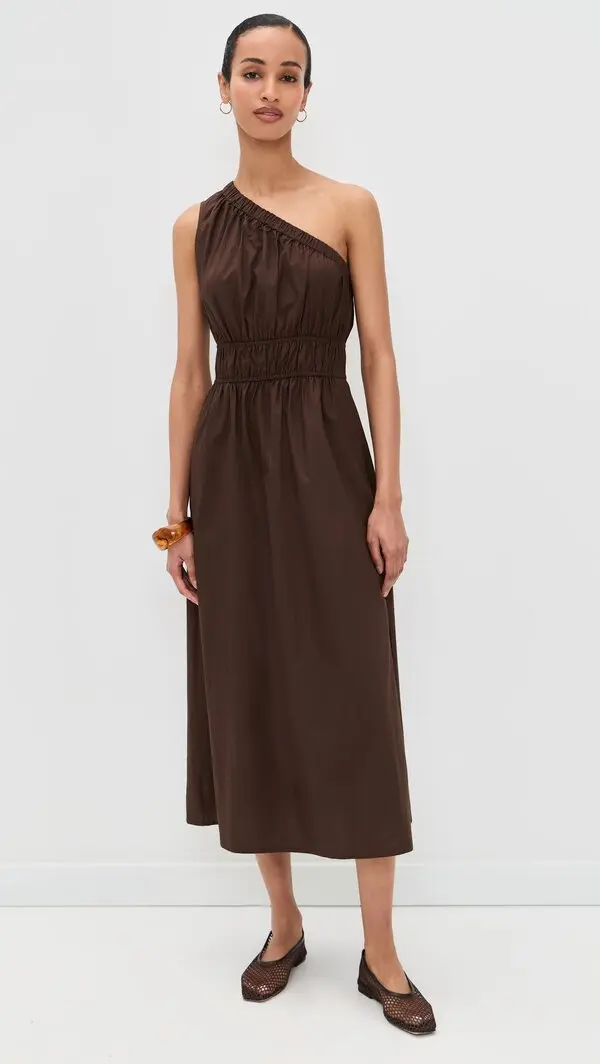 Rails Selani One-shoulder Midi Dress - Espresso