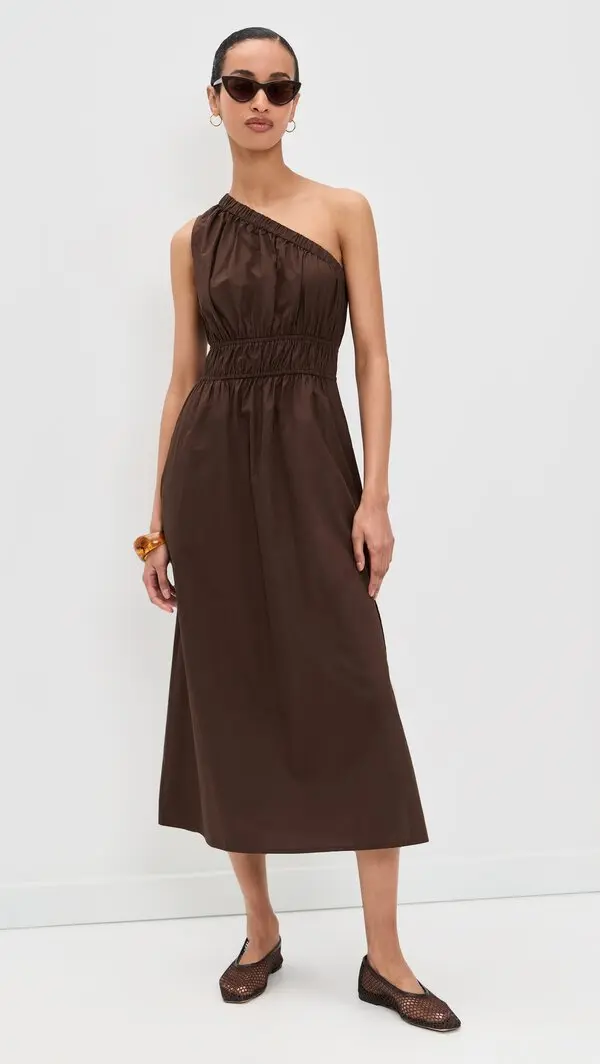 Rails Selani One-shoulder Midi Dress - Espresso