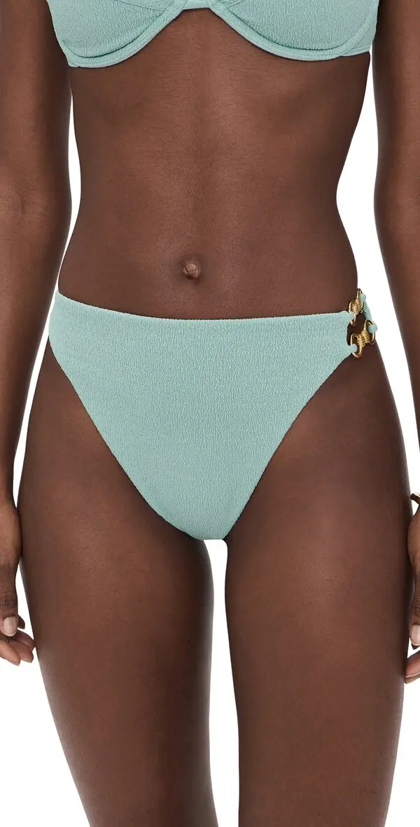 VIX PAULA HERMANNY Nell Hot Pants Cheeky Bikini Bottoms - Green