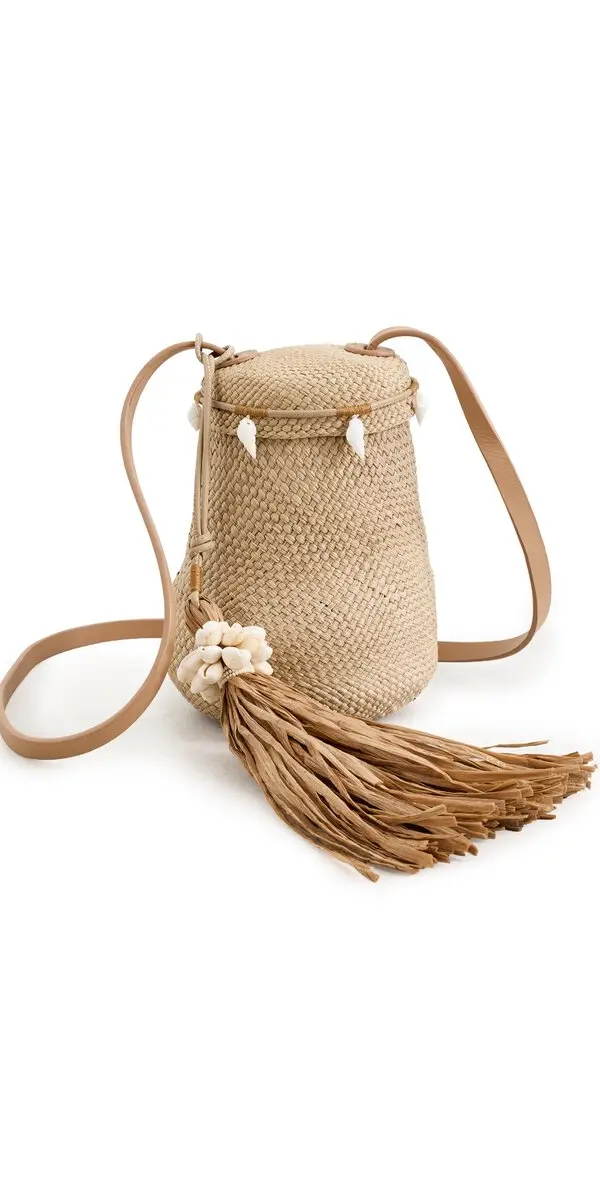 Johanna Ortiz Raffia Shoulder Bag - Sand