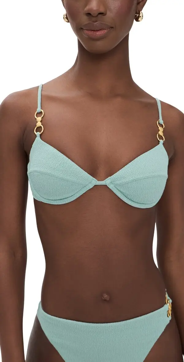 VIX PAULA HERMANNY Nell Lais Bikini Top - Green