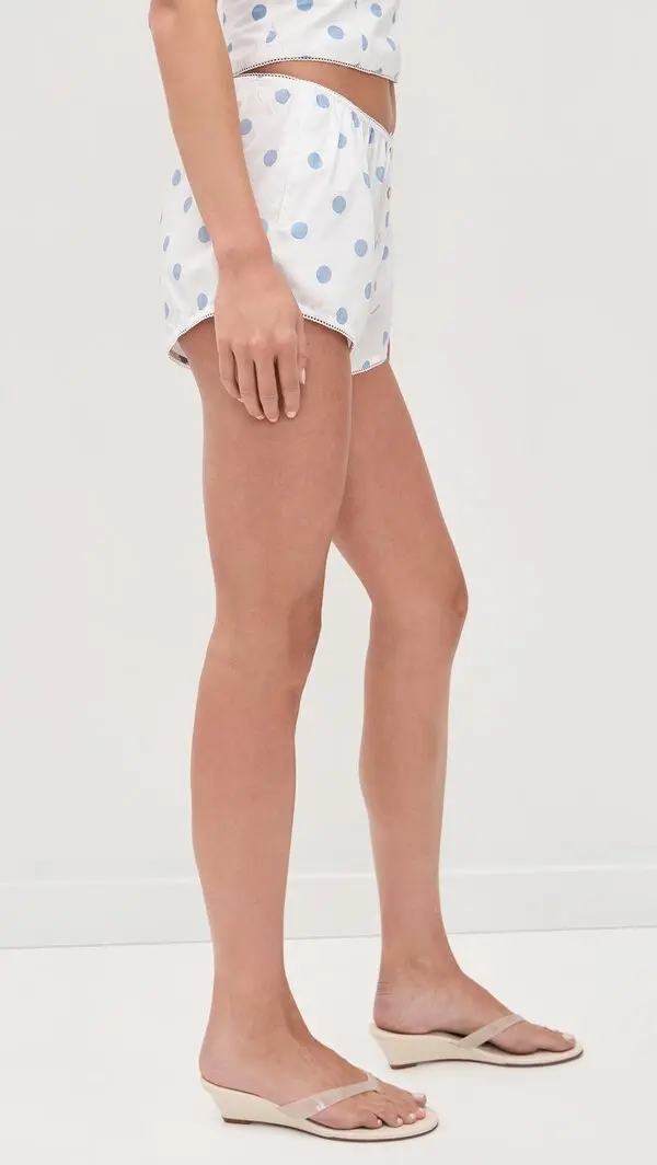 NIA Amaya Polka Dot Shorts With Scalloped Trim And Bow Detail