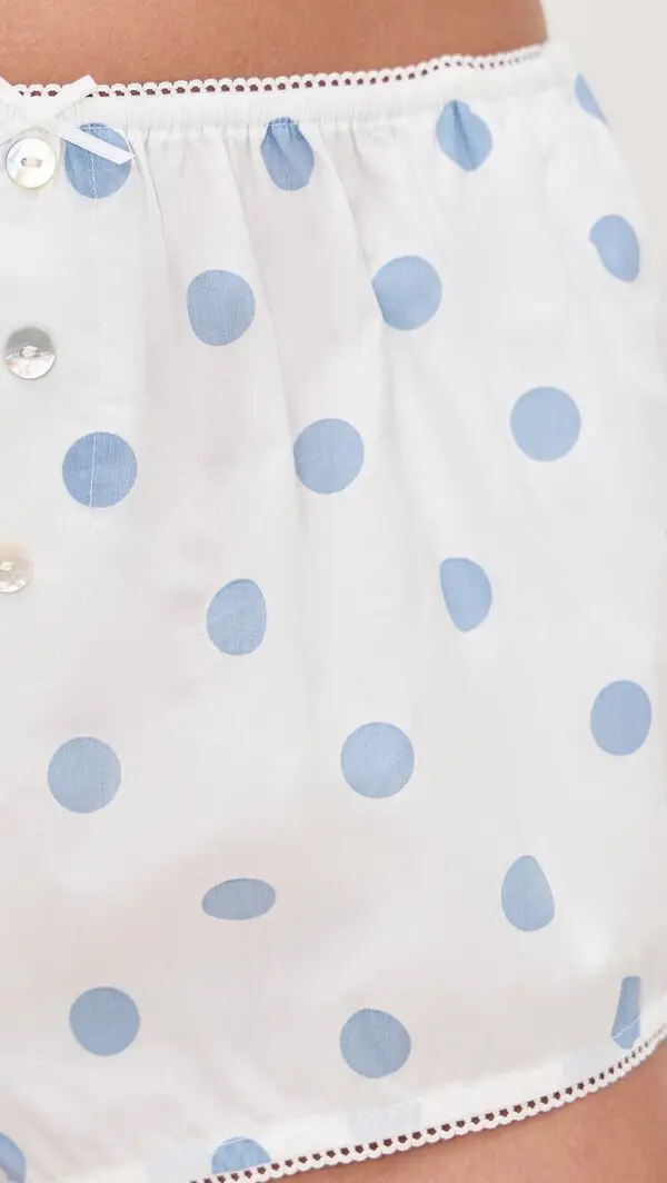 NIA Amaya Polka Dot Shorts With Scalloped Trim And Bow Detail