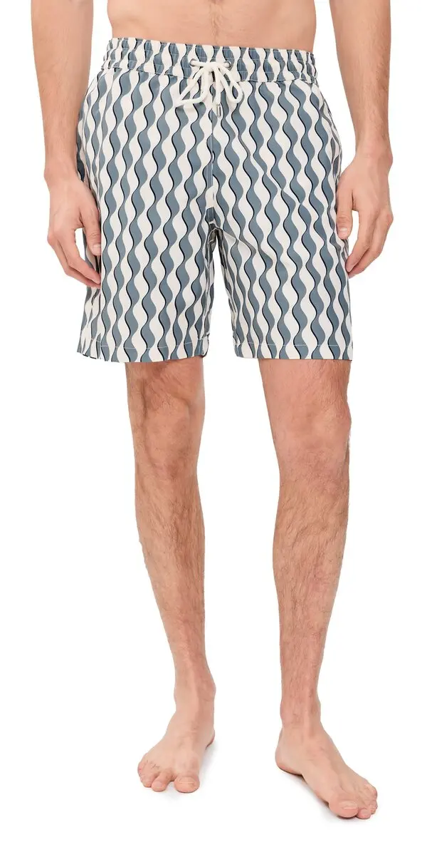 Frescobol Carioca Santos Swim Shorts - Coastal Blue