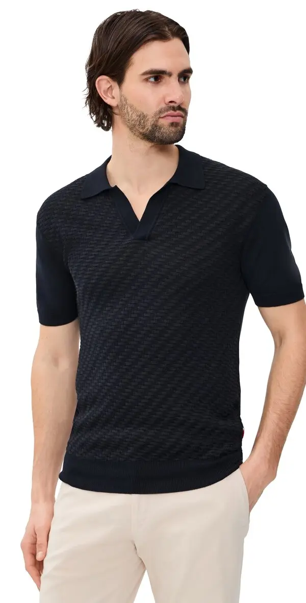 Orlebar Brown Horton Jacquard Polo - Night Iris