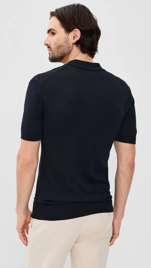 Orlebar Brown Horton Jacquard Polo - Night Iris