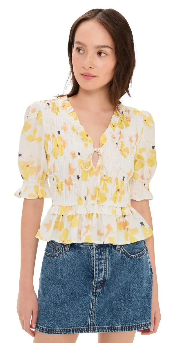 Rails Fontaine Blouse - Tossed Daffodils