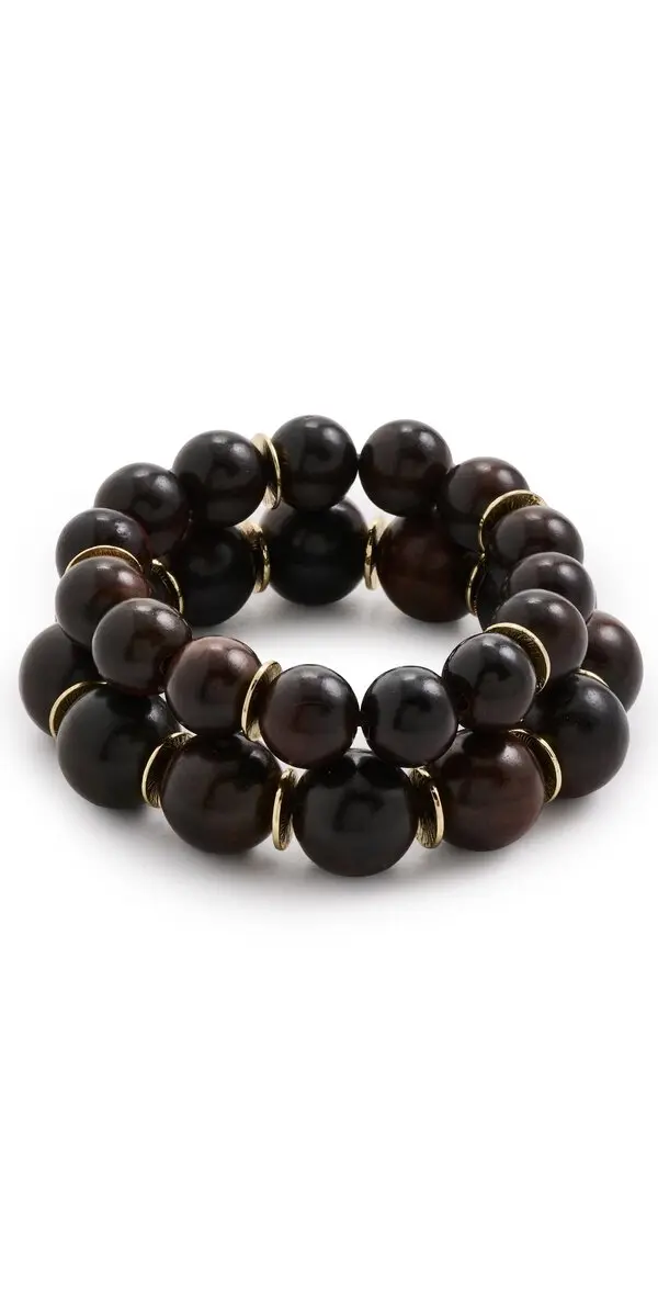 Shashi Bois Beaded Bracelet Set - Brown