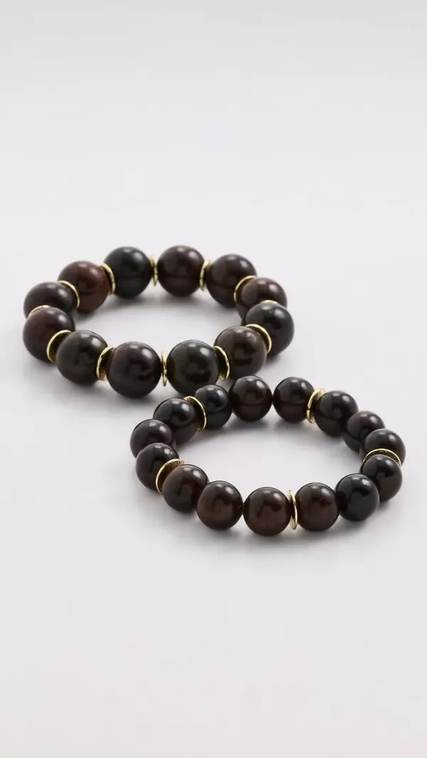 Shashi Bois Beaded Bracelet Set - Brown