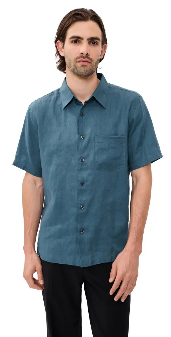 Theory Irving Relaxed Linen Shirt - Bering
