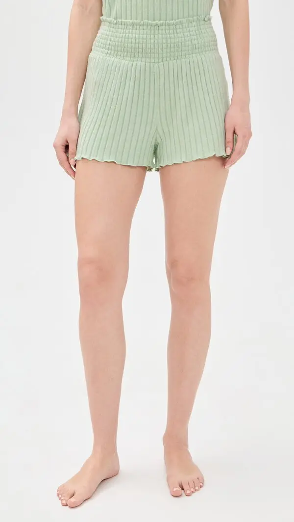 Z Supply Smocked Ribbed Jersey Shorts