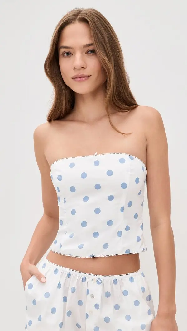 NIA Esperanza Strapless Polka Dot Top
