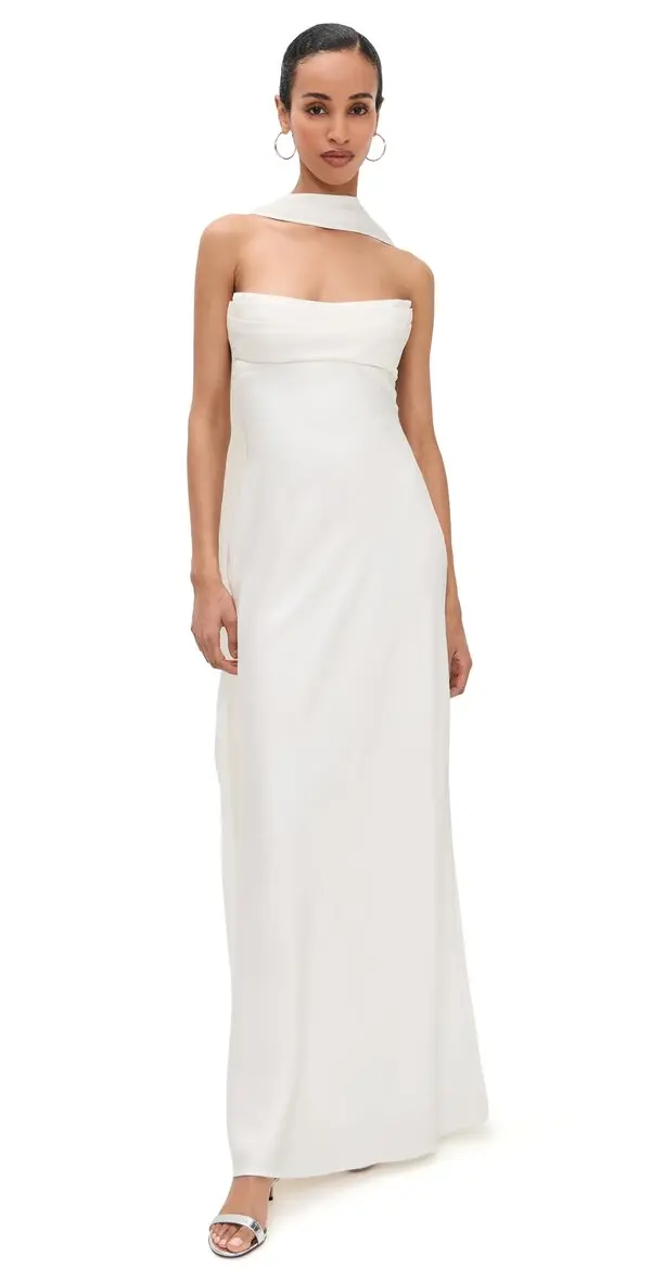 RUNAWAY THE LABEL Madeleine Strapless Maxi Dress - Pearl