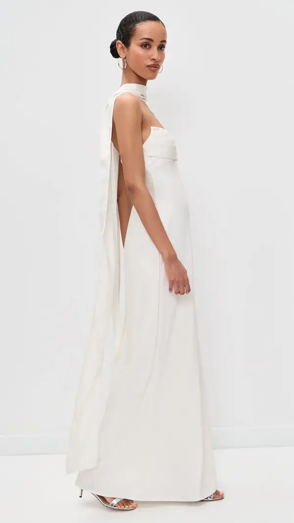RUNAWAY THE LABEL Madeleine Strapless Maxi Dress - Pearl