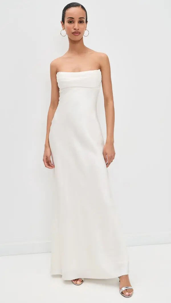 RUNAWAY THE LABEL Madeleine Strapless Maxi Dress - Pearl