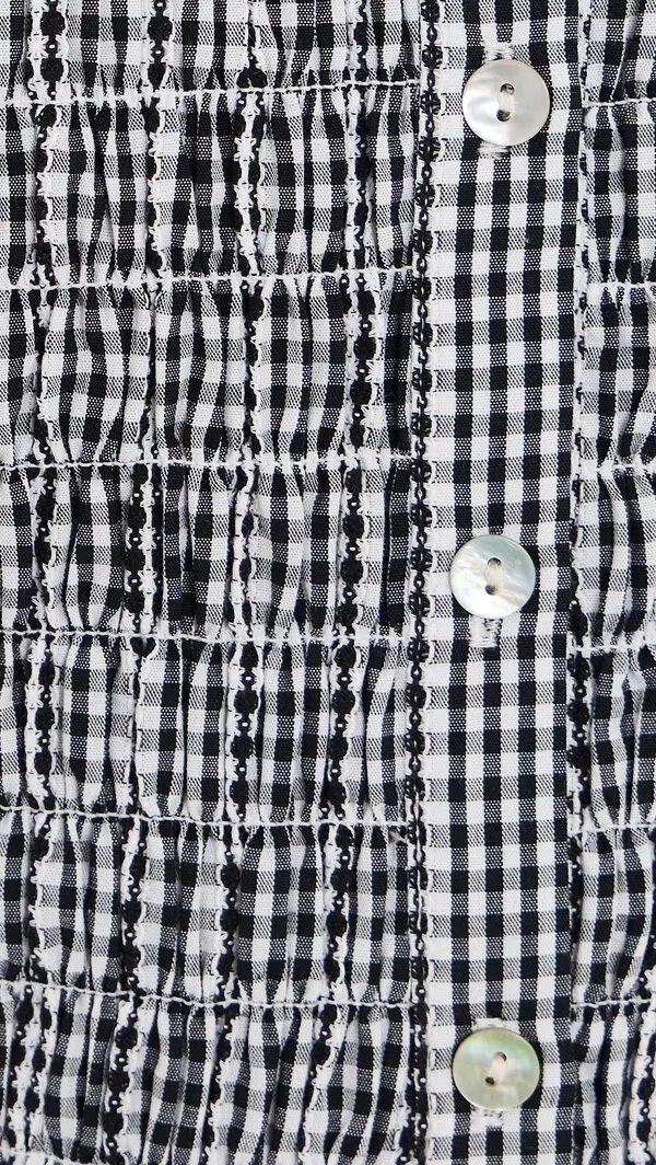 Rails Alton Gingham Check Smocked Top