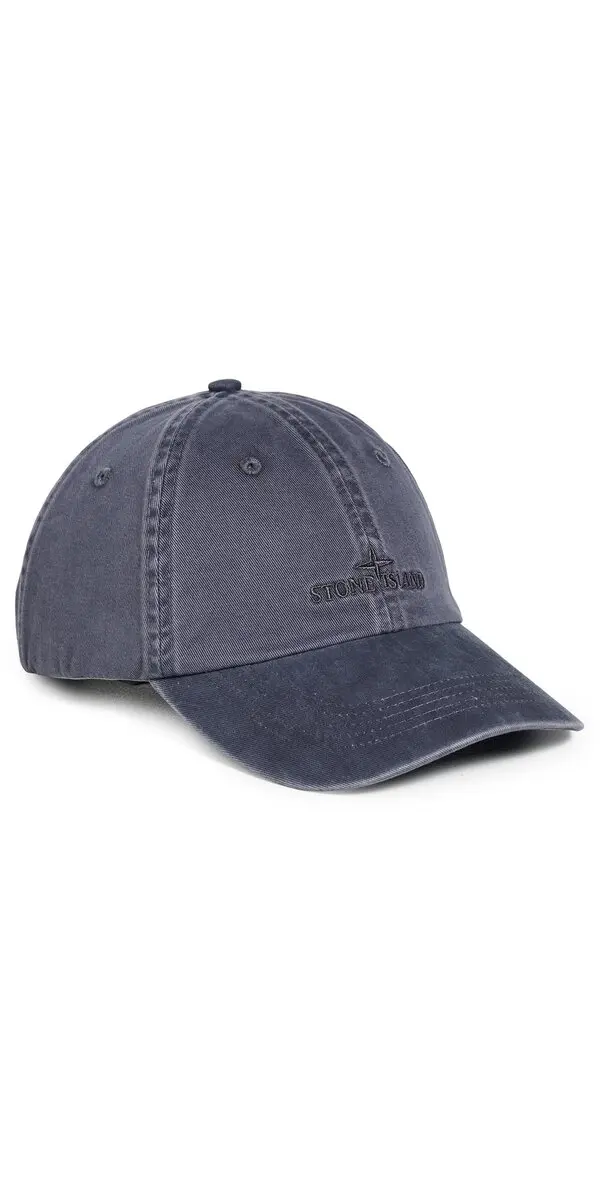 Stone Island Brushed Cotton Baseball Cap - Blue Grey