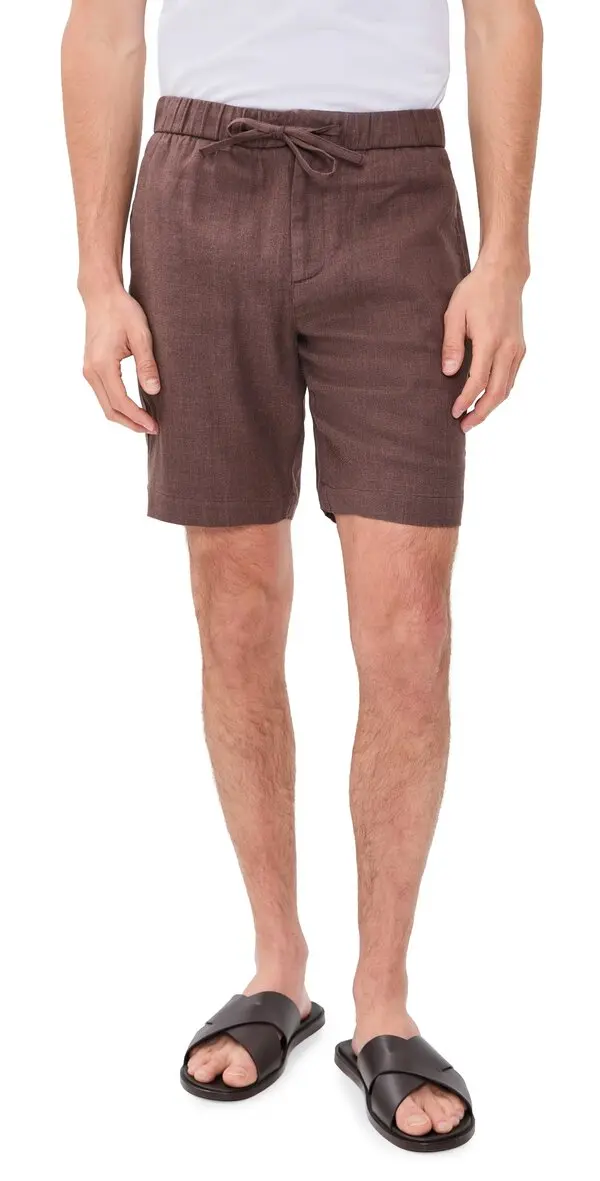 Frescobol Carioca Felipe Linen Blend Shorts - Brown