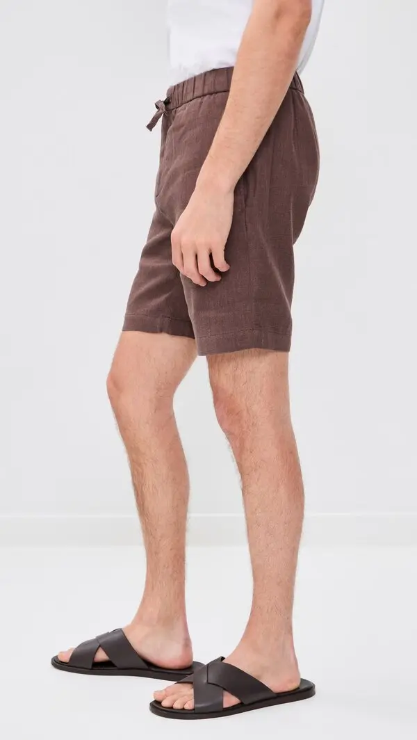 Frescobol Carioca Felipe Linen Blend Shorts - Brown