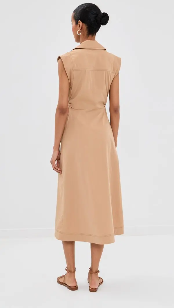 Veronica Beard Orla Midi Dress - Khaki