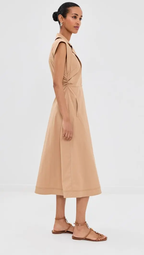 Veronica Beard Orla Midi Dress - Khaki