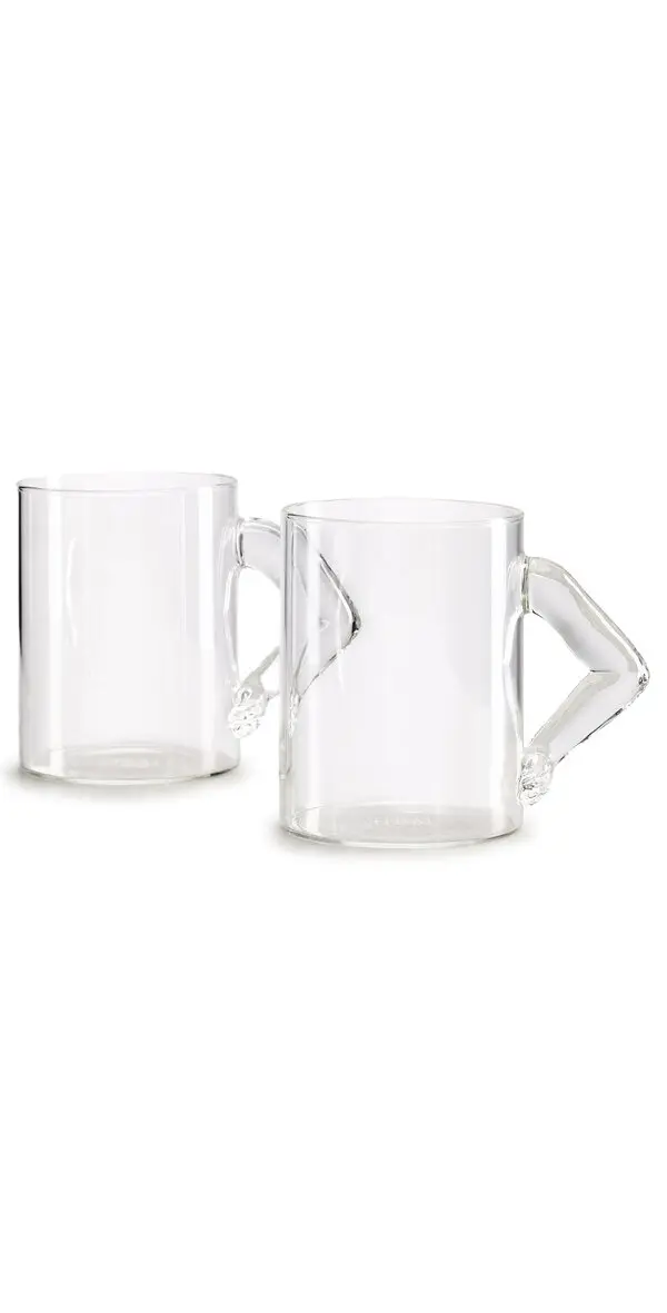 FAZEEK Silhouette Mugs Set Of 2 - Clear