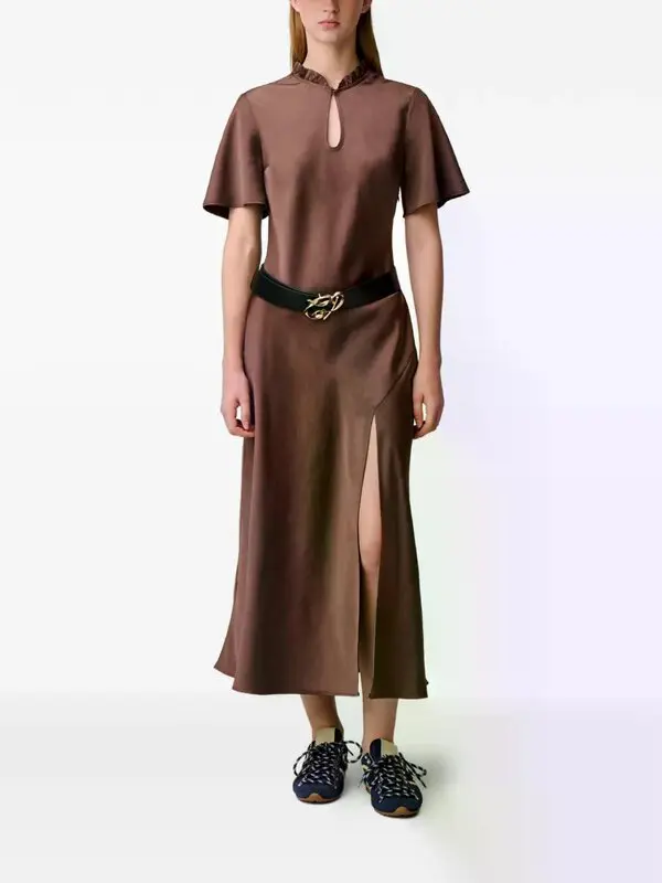 Claudie Pierlot Ruffled Neck-cutout Dress